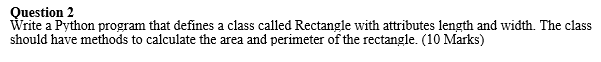 Solved Question 2 Write a Python program that defines a | Chegg.com