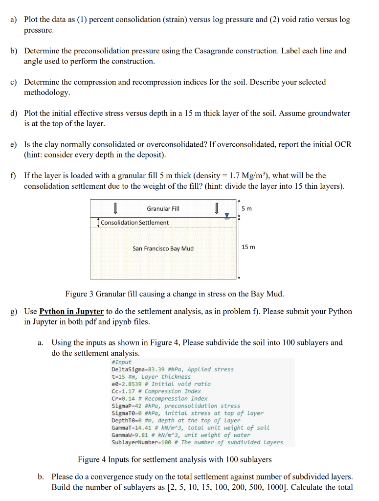One-dimensional consolidation test (Oedometer test) | Chegg.com