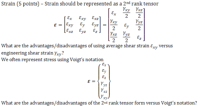 Solved Ex Ex Yxy Vyz . Ey = Strain (5 points) - Strain | Chegg.com