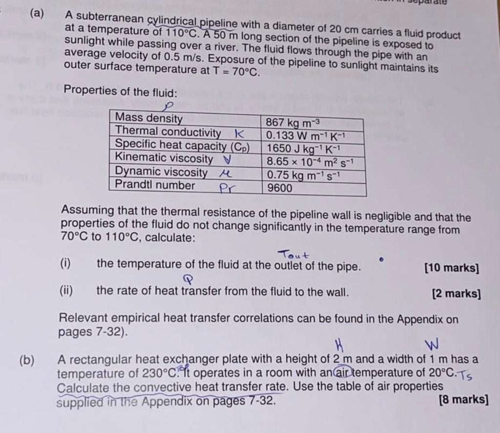Solved A subterranean cylindrical pipeline with a diameter | Chegg.com