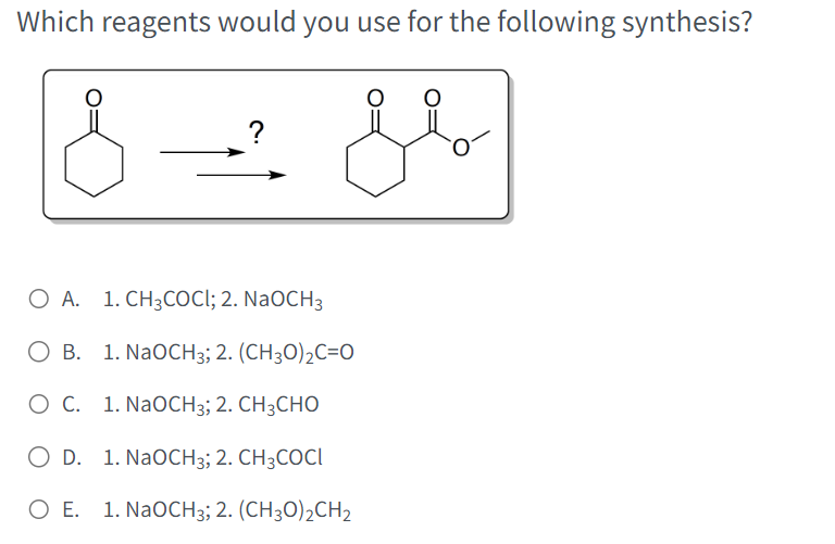 Solved Which reagents would you use for the following | Chegg.com