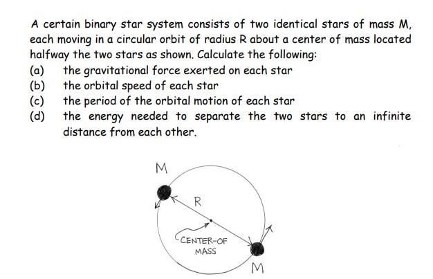Solved A certain binary star system consists of two | Chegg.com