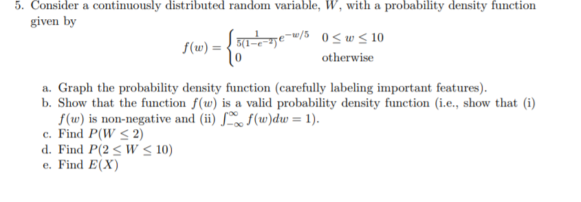 Solved 5. Consider a continuously distributed random | Chegg.com
