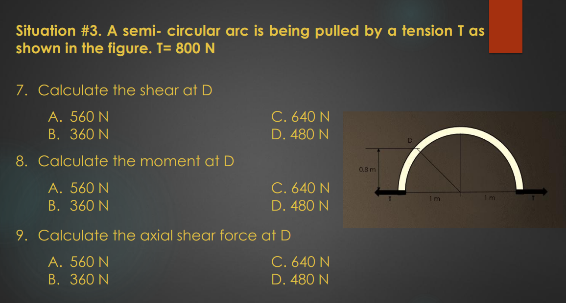 Solved Situation \#3. A semi- circular arc is being pulled | Chegg.com