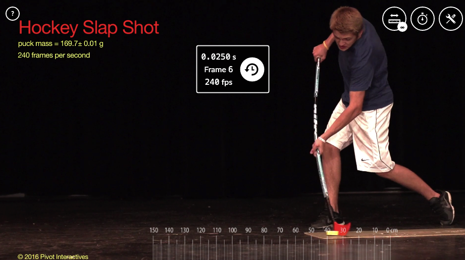 Solved ? Hockey Slap Shot puck mass = 169.7+ 0.01 g 240 | Chegg.com