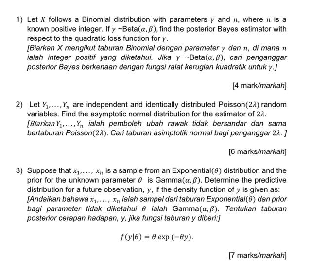 Solved 1) Let X follows a Binomial distribution with | Chegg.com