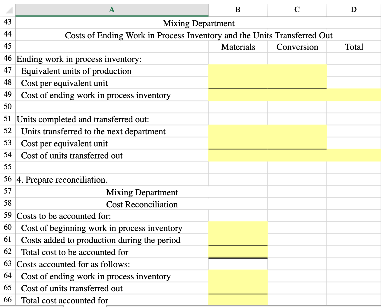 Solved 1. Compute the equivalent units of production using | Chegg.com