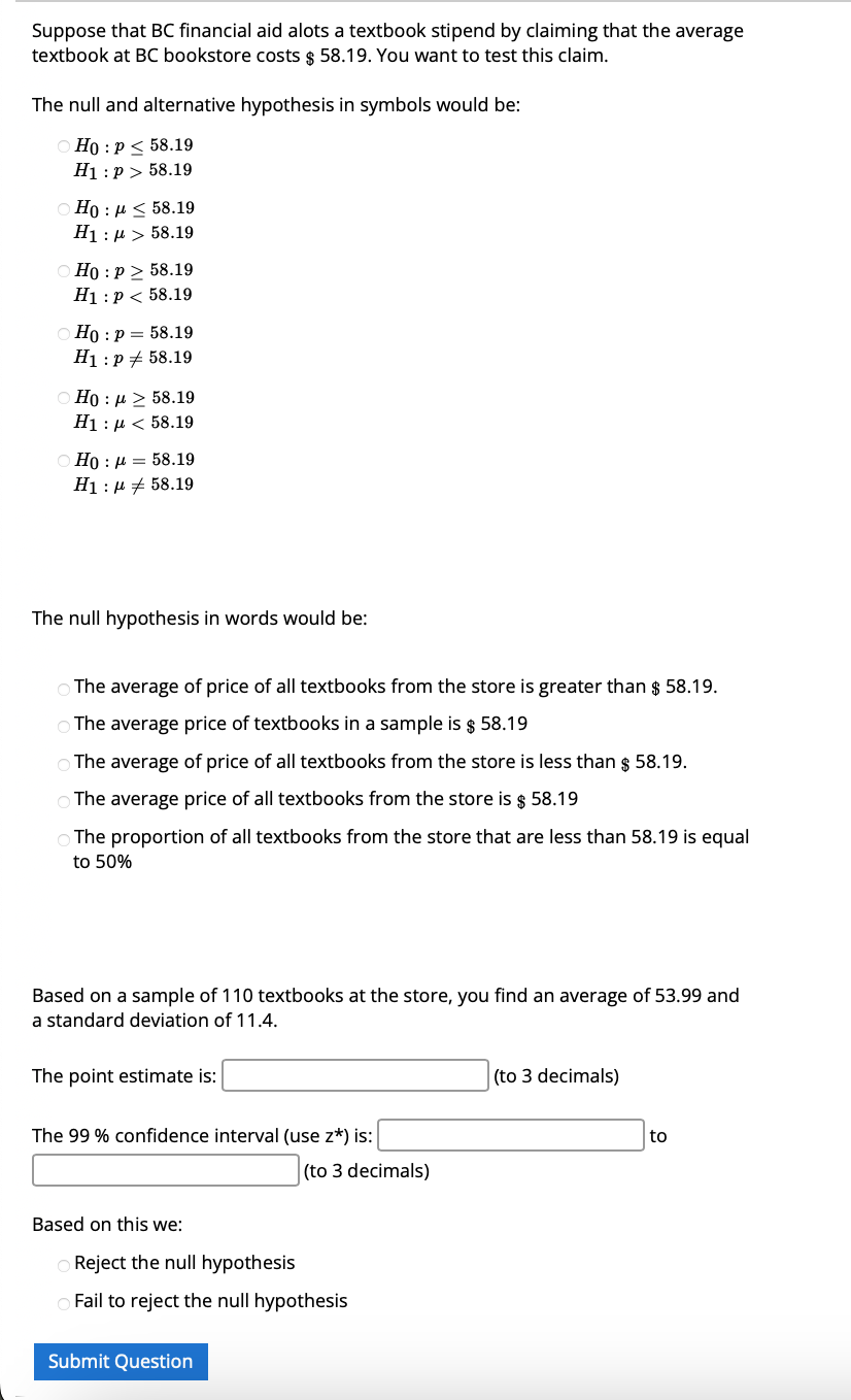 Solved Suppose that BC financial aid alots a textbook | Chegg.com