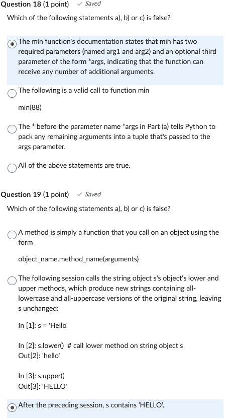 Solved Which of the following statements a), b) or c) is | Chegg.com