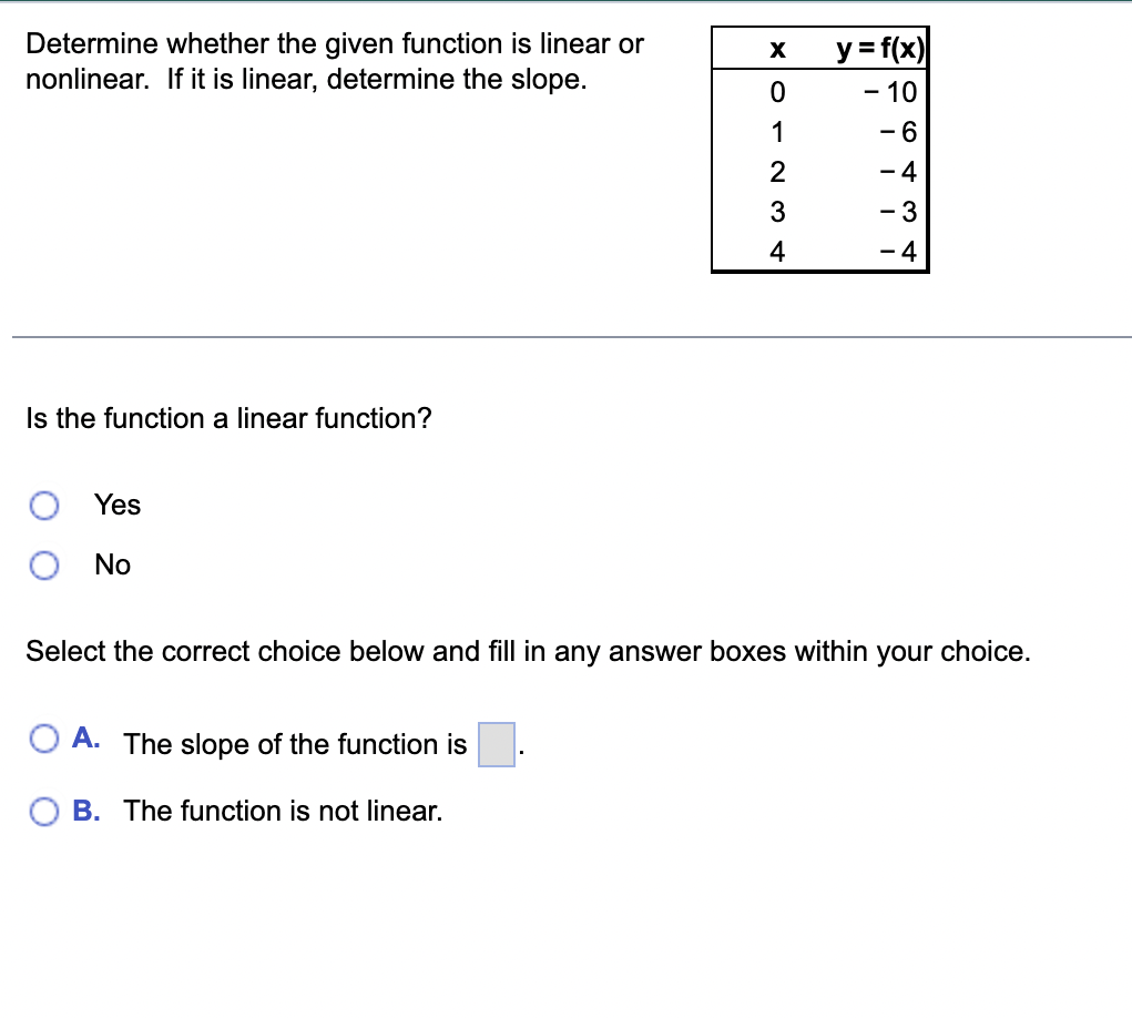 Solved Determine whether the given function is linear or | Chegg.com
