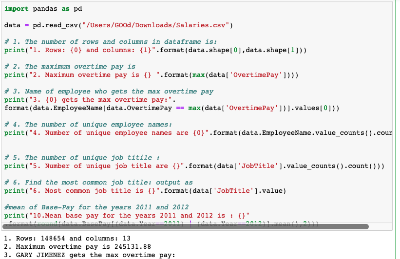 Solved Hi it's my code for pyhton with csv file, I have to | Chegg.com