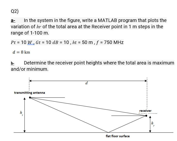 Q2) a- In the system in the figure, write a MATLAB | Chegg.com