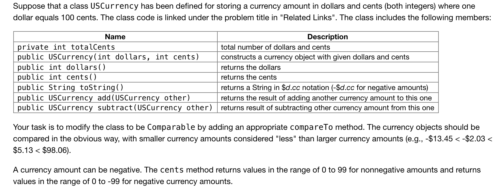 Solved Suppose that a class USCurrency has been defined for | Chegg.com