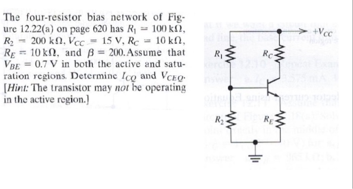 Solved The four-resistor bias network of Fig- ure 12.22(a) | Chegg.com