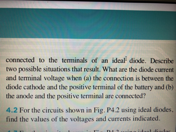 Solved connected to the terminals of an ideal diode. | Chegg.com