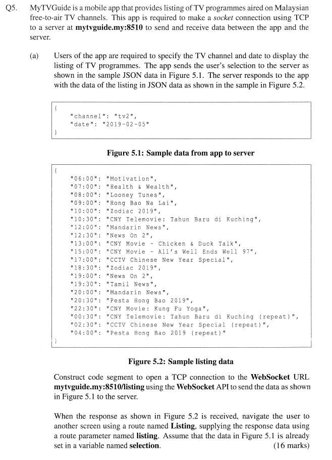 5. MyTVGuide is a mobile app that provides listing of | Chegg.com