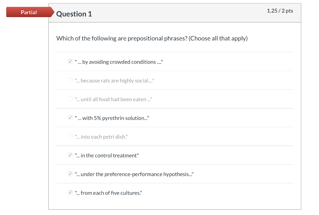 Solved Partial Question 4 1.2/3 pts Which of the following | Chegg.com