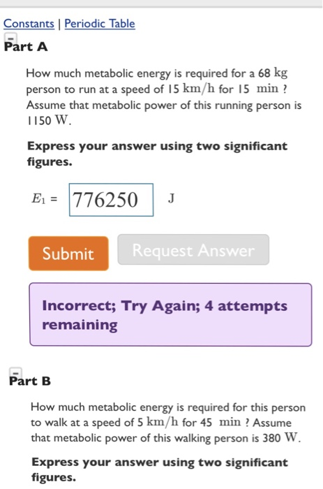 Solved Constants | Periodic Table Part A How much metabolic | Chegg.com