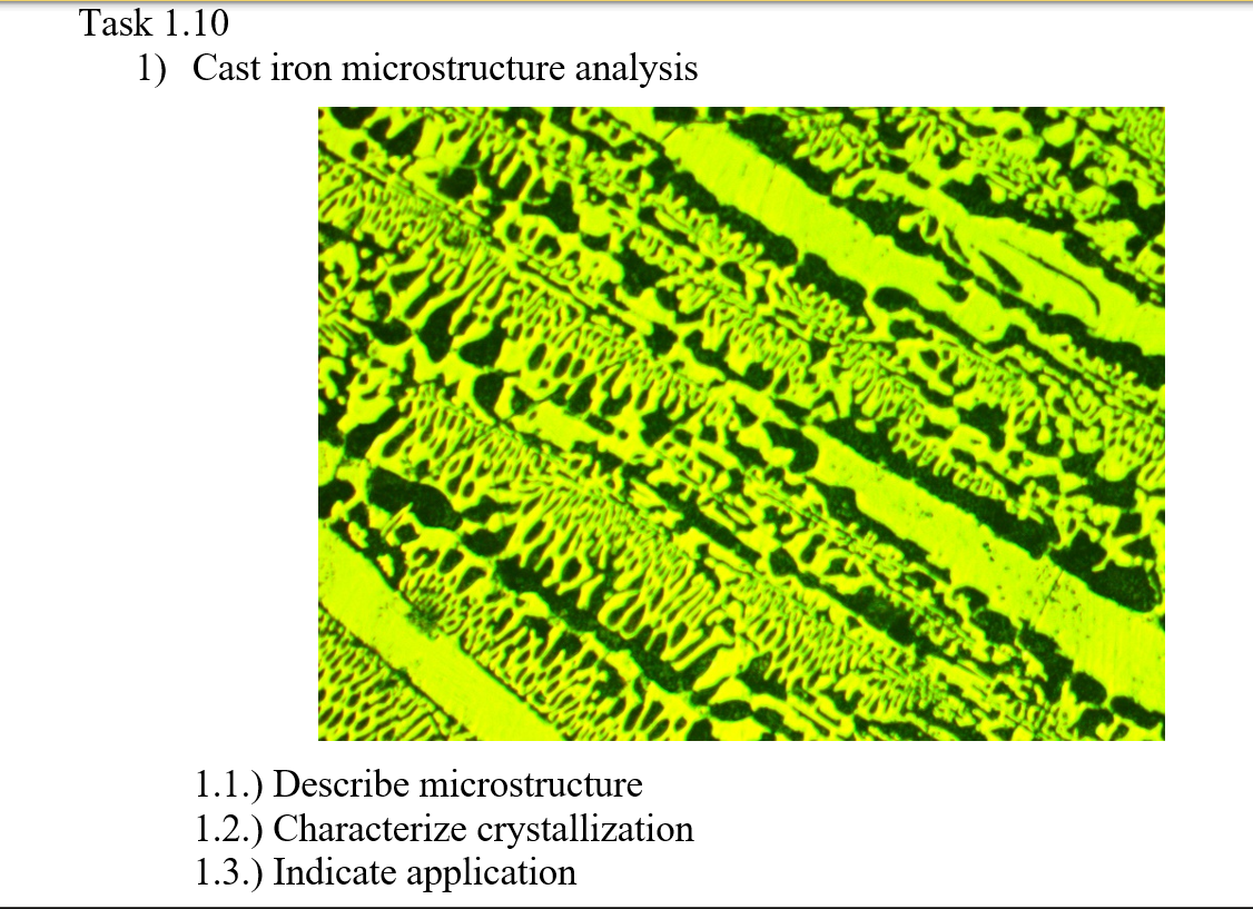 Solved Task 1.10 1) Cast iron microstructure analysis PRIS | Chegg.com
