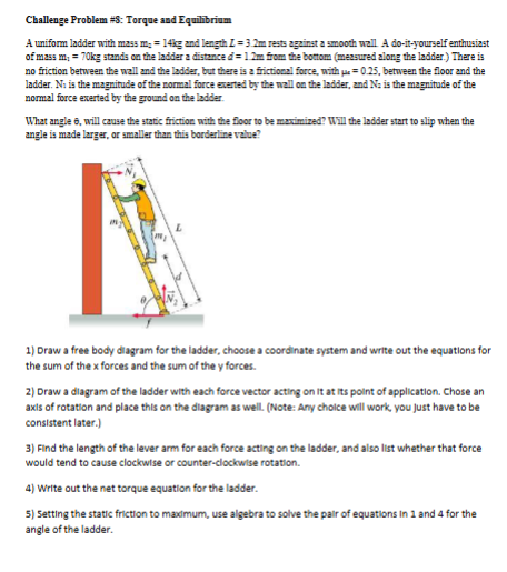 Solved Challenge Problem #S: Torque and EquitibriumA uniform | Chegg.com