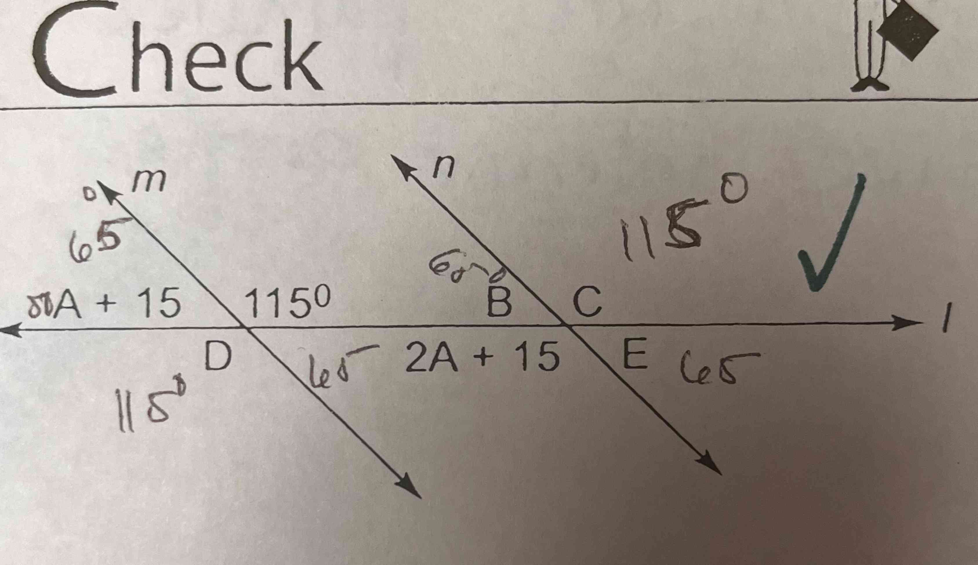 Solved lines m and n are parallel? Explain your | Chegg.com