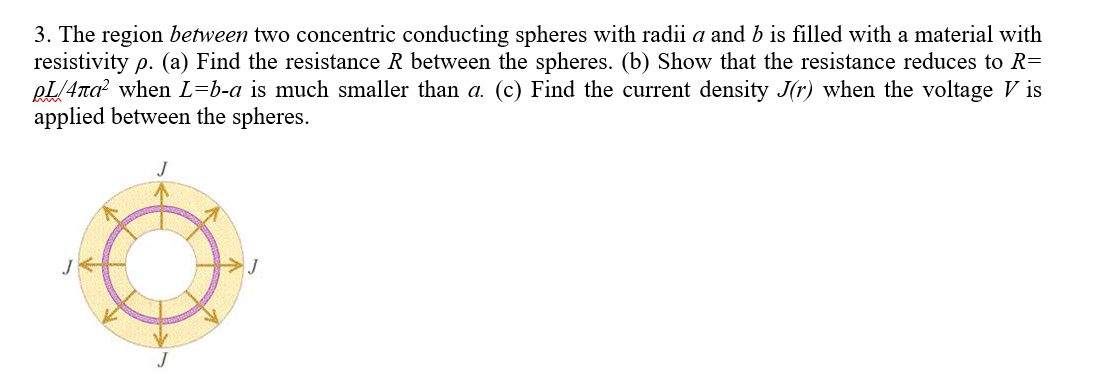 Solved The region between two concentric conducting spheres | Chegg.com