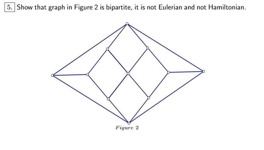 Solved Prove that the graph is a bipartite NOT a Eulerian | Chegg.com
