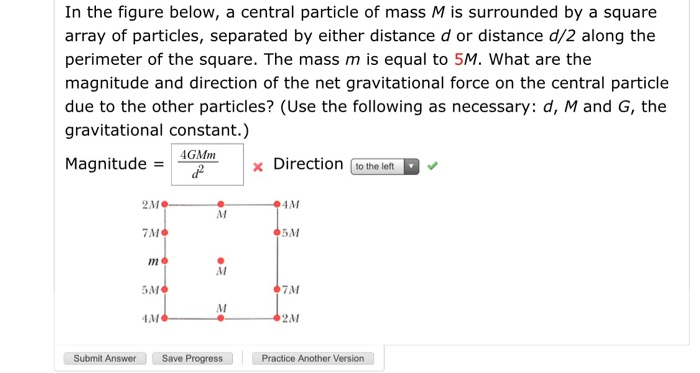 Solved In the figure below, a central particle of mass M is | Chegg.com