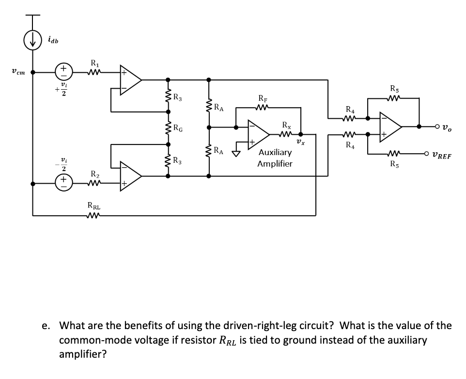 Solved For the driven-right-leg system below along with its | Chegg.com