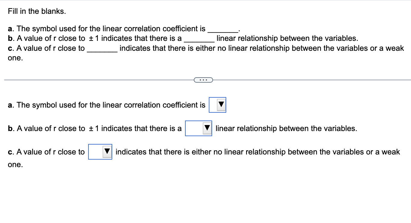 Solved Fill in the blanks. a. The symbol used for the linear | Chegg.com