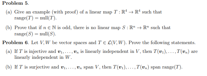 Solved (a) Give an example (with proof) of a linear map | Chegg.com