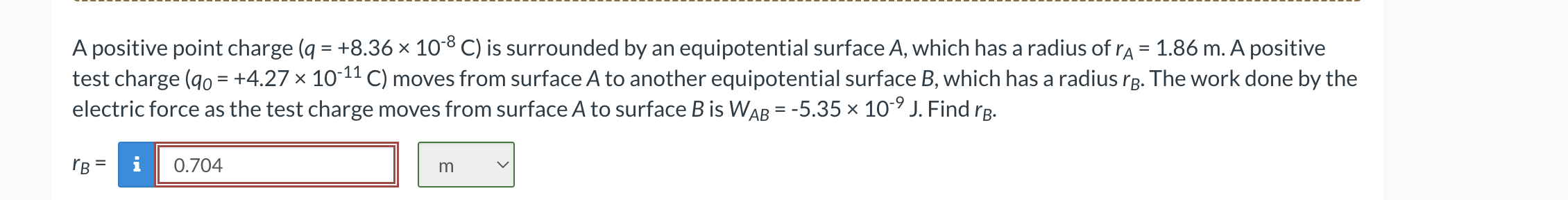Solved A positive point charge (q=+8.36×10−8C) is surrounded | Chegg.com