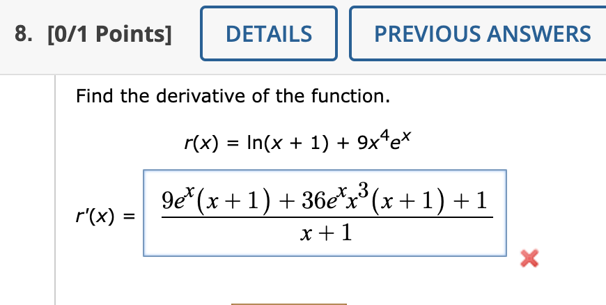 Solved Find the derivative of the function. | Chegg.com