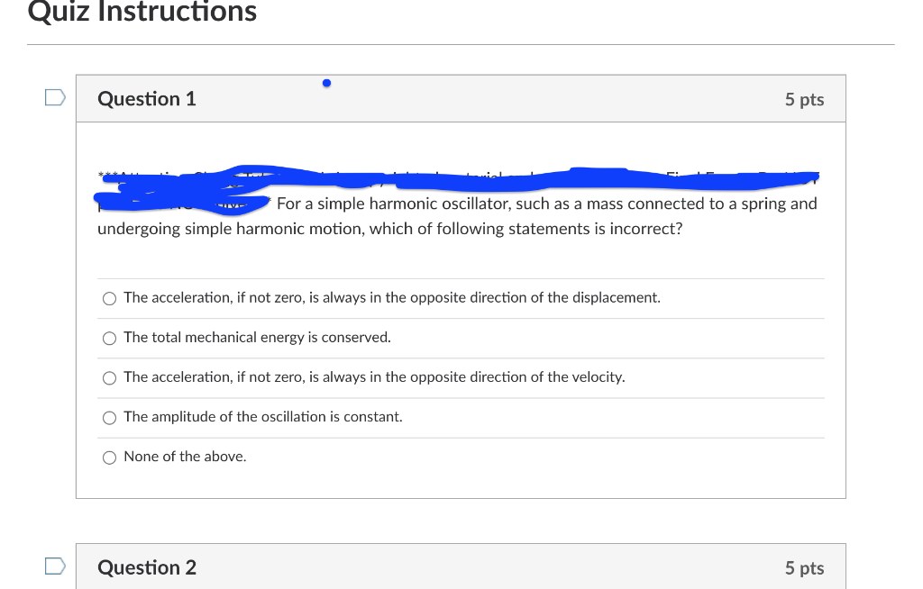 Solved Quiz Instructions Question 1 5 pts For a simple | Chegg.com