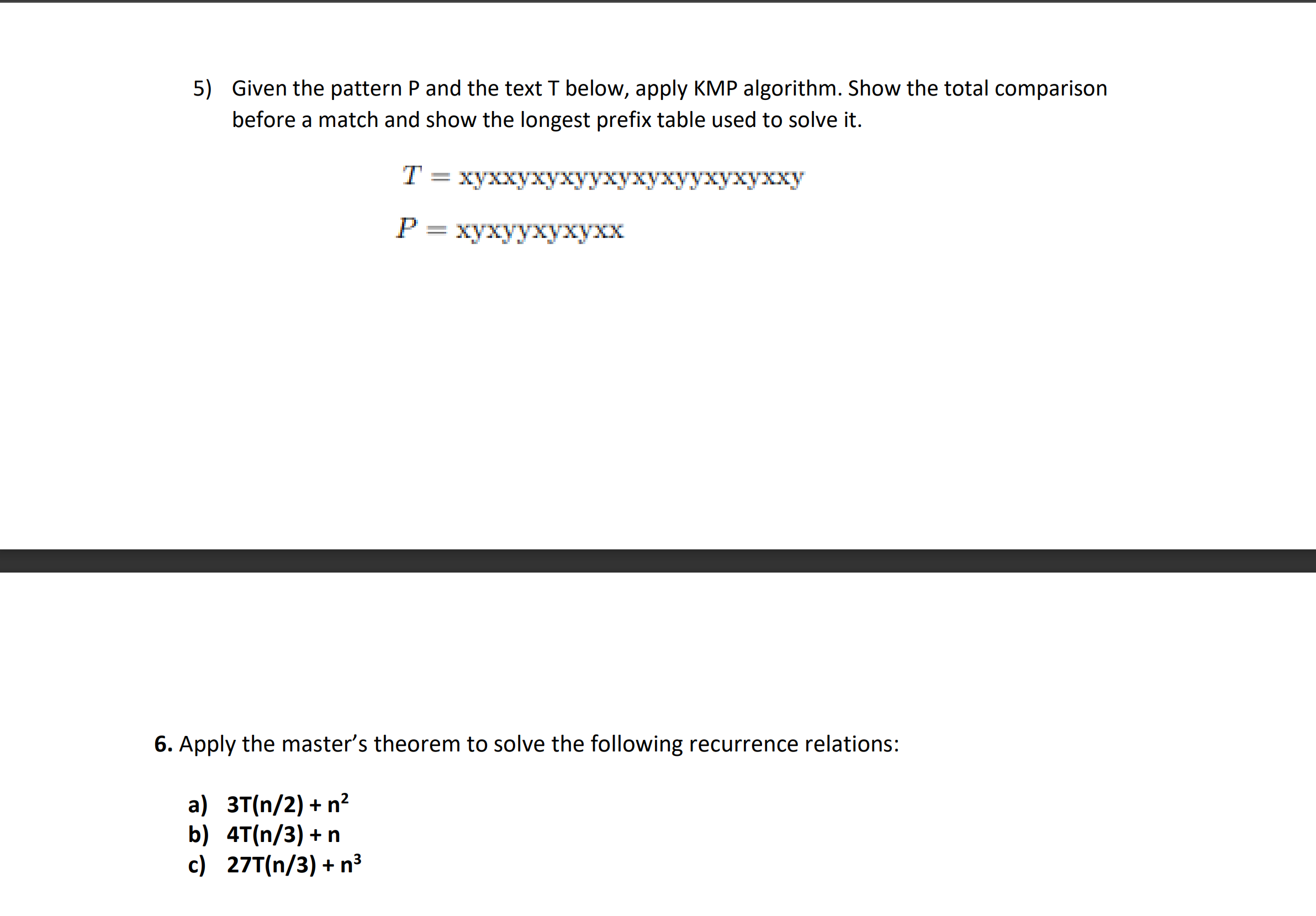 Solved 1) Given the recurrence relation below, derive the | Chegg.com
