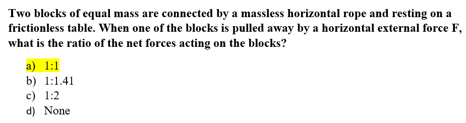 Solved Two blocks of equal mass are connected by a massless | Chegg.com