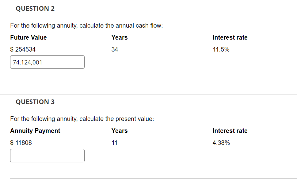 Solved For the following annuity, calculate the annual cash | Chegg.com