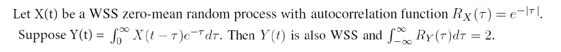 Solved Let X(t) be a WSS zero-mean random process with | Chegg.com