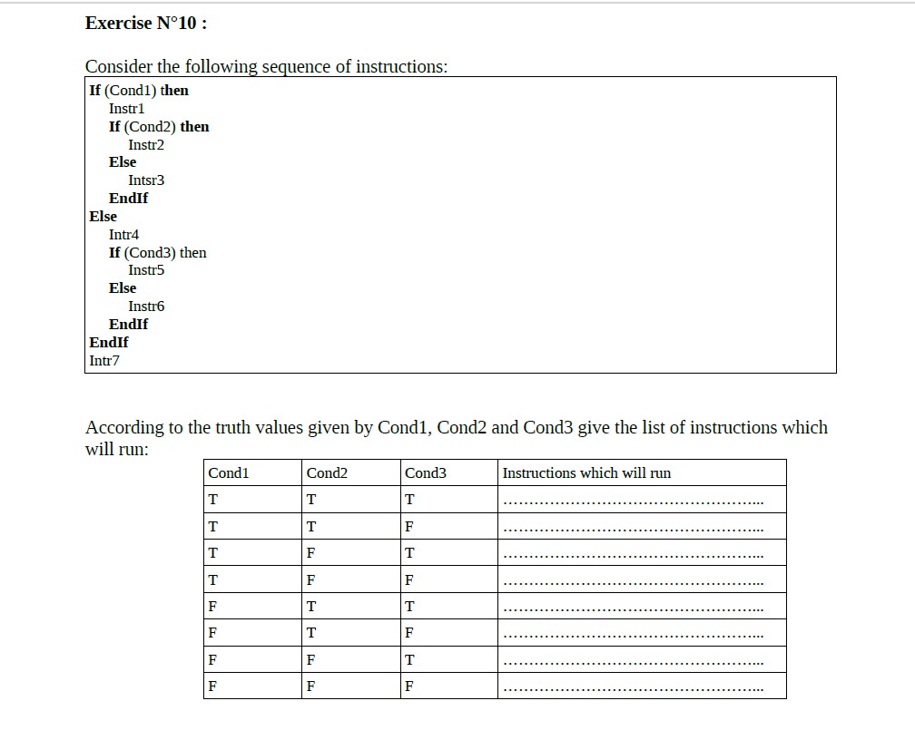 Solved Exercise N∘ 1 For Each Of The Following 6129