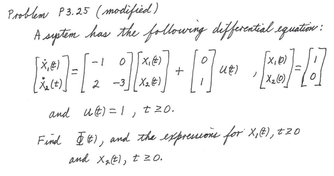 Solved Problem P3.25 (modified) A syptem has the following | Chegg.com