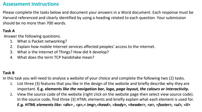 Solved Assessment Instructions Please complete the tasks | Chegg.com