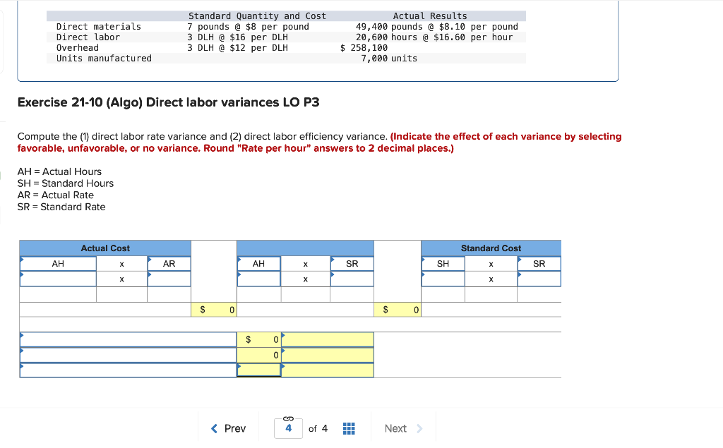 Solved Exercise 21-10 (Algo) Direct labor variances LO P3 | Chegg.com Solved Exercise 21-10 (Algo) Direct labor variances LO P3 | Chegg.com