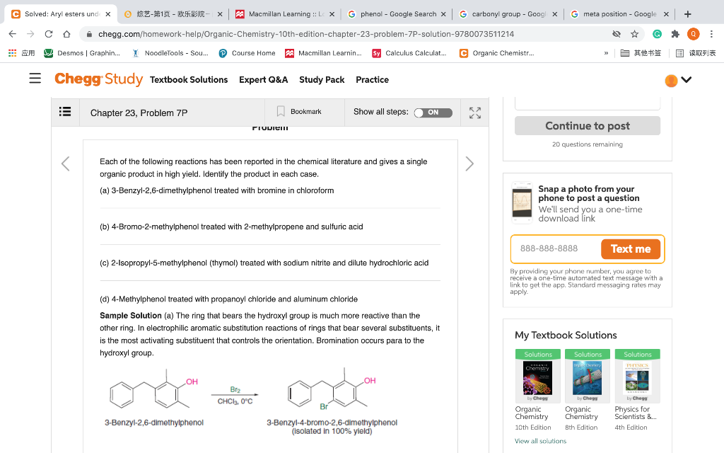 Solved Gmeta position - Google X + C Solved: Aryl esters und | Chegg.com