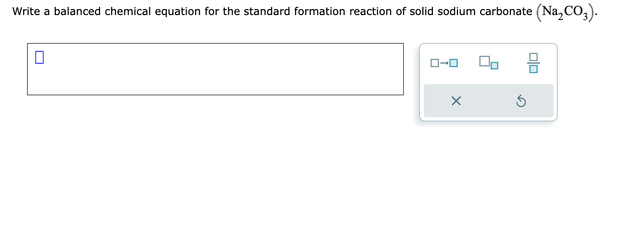 Solved Write A Balanced Chemical Equation For The Standard