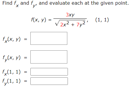 Solved Find fand fw, and evaluate each at the given point. | Chegg.com
