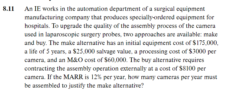 Solved 1 An IE works in the automation department of a | Chegg.com