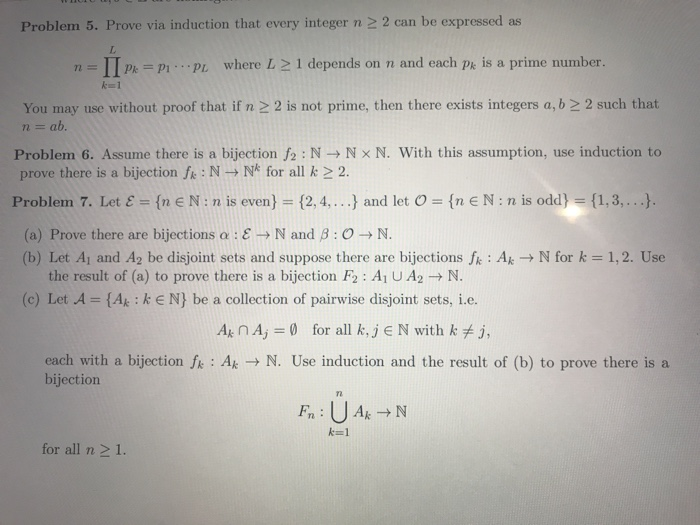 Solved Problem 5. Prove via induction that every integer n 2 | Chegg.com