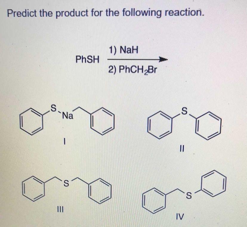 Solved Predict the product for the following reaction. 1) | Chegg.com