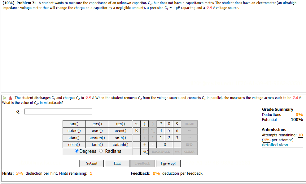 Solved (10%) Problem 7: A student wants to measure the | Chegg.com