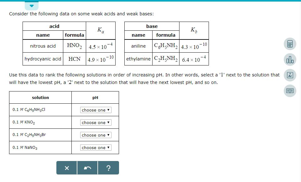 Solved Consider the following data on some weak acids and | Chegg.com